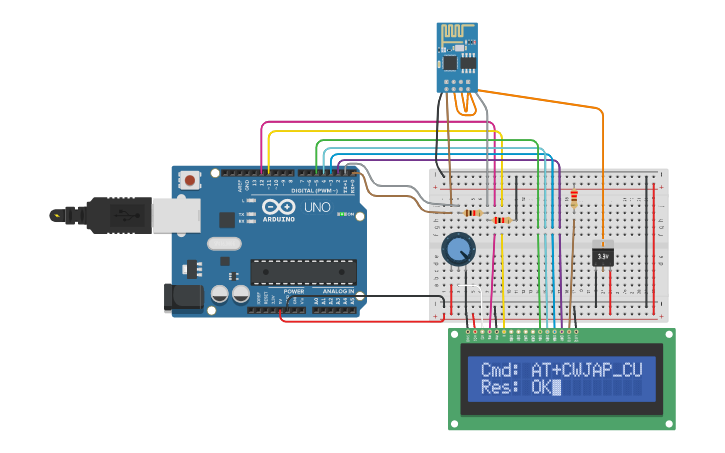 Circuit Design Arduino Wifi Esp8266 Tinkercad