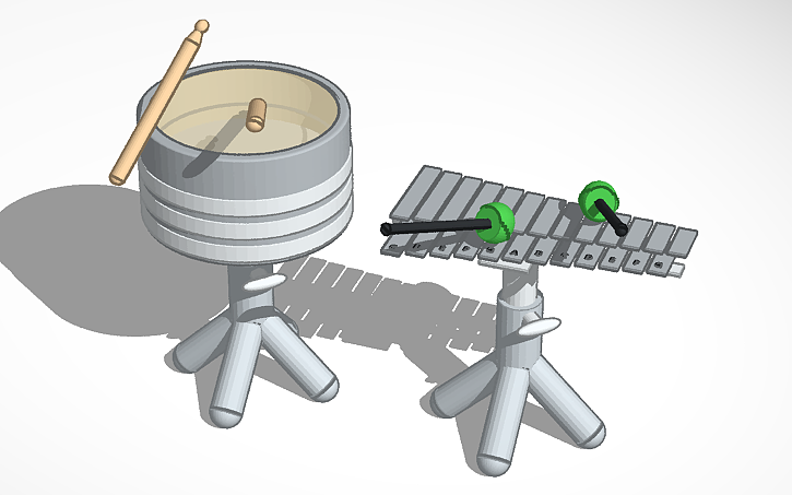 3d Design Percussion Instrument Set Tinkercad