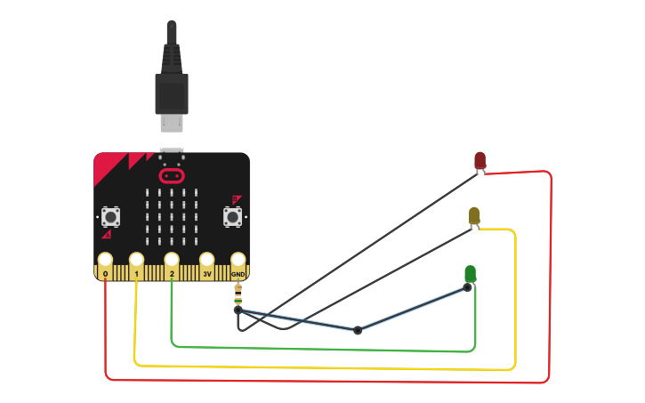 Circuit design Semafor Microbit - Tinkercad