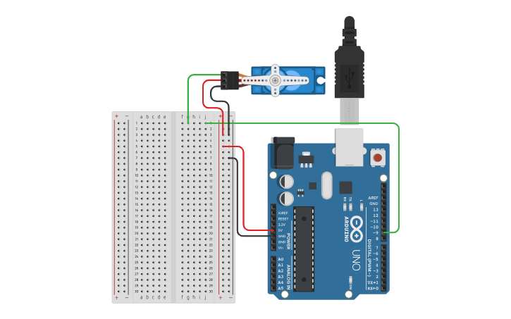 Circuit Design Conducción De Un Servomotor Tinkercad