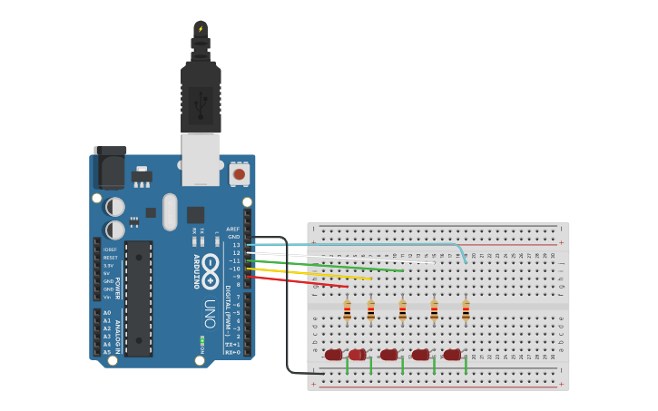 Circuit design Loop For 2 | Tinkercad