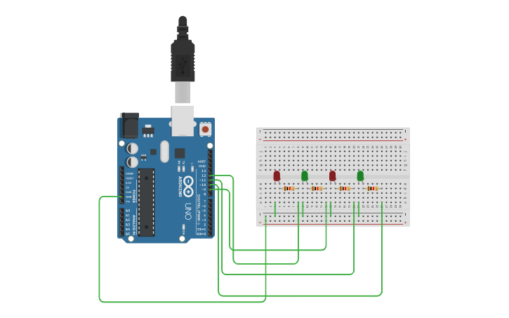Circuit design Breadboard 4 | Tinkercad