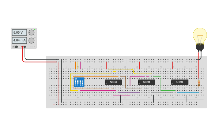 Circuit design LAB01 nand | Tinkercad