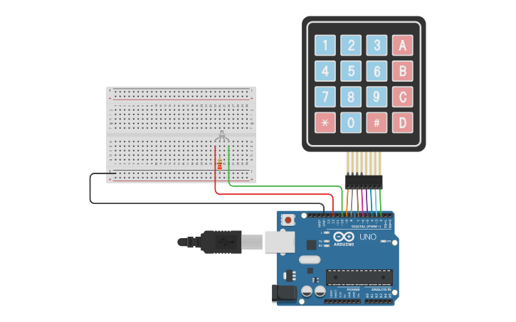 Circuit design Password keyboard | Tinkercad