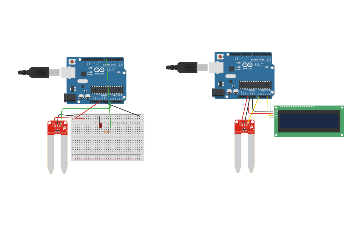 Circuit design Sensor Humedad - Tinkercad Circuit design Sensor Humedad - Tinkercad