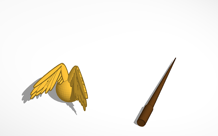 3D design Harry Potter Wand and Snitch - Tinkercad