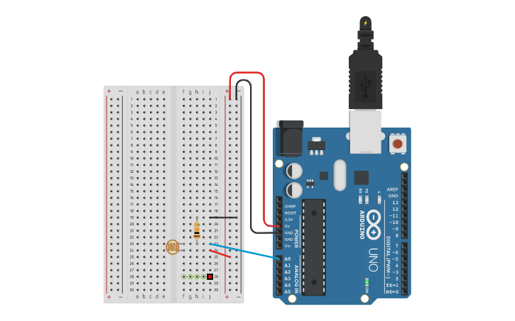 Circuit design Photoresistor | Tinkercad
