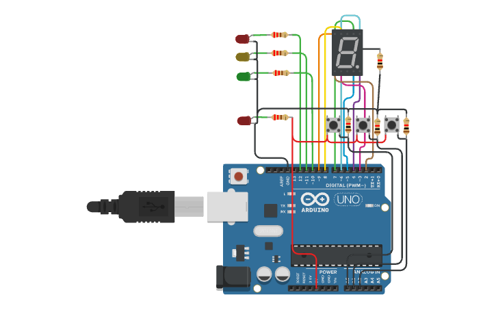 Circuit design 7segment - Tinkercad
