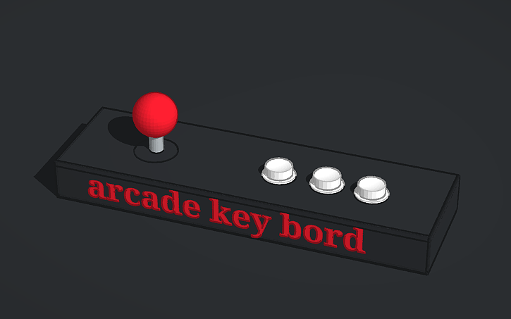 3D design key board arcade joy stick cover - Tinkercad