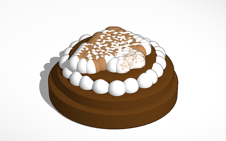 3D design the Tinkerunt's Three layer chocolate cake - Tinkercad