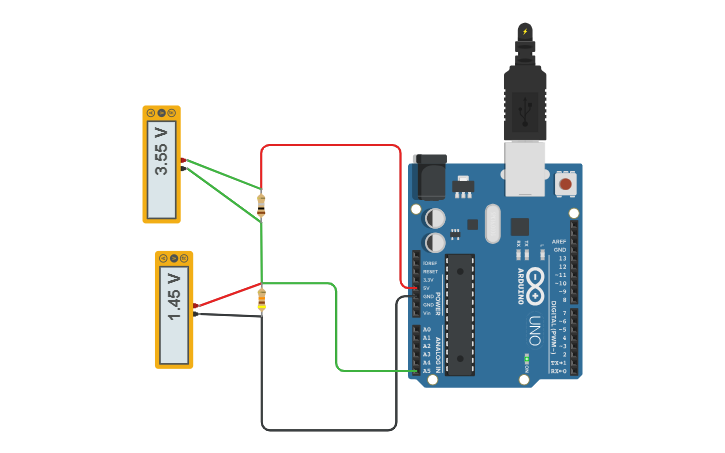 Circuit design Mod 3: Part 4b - analogRead and Voltage Divide | Tinkercad