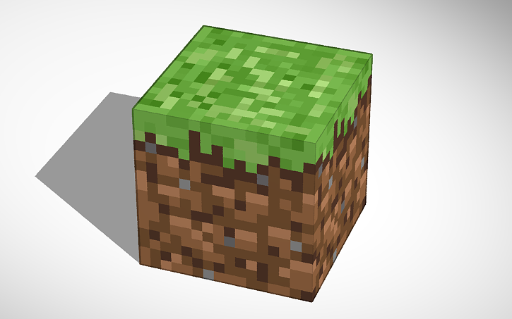 3D design minecraft grass Block - Tinkercad