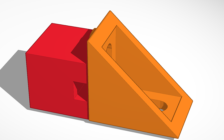 3D design 20x20 extrusion support - Tinkercad