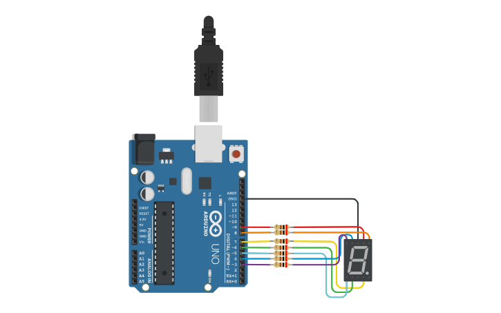 Circuit design 2_7 Segment | Tinkercad