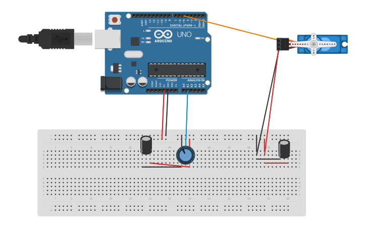Circuit Design Control De Servo Con Potenciometro Tinkercad
