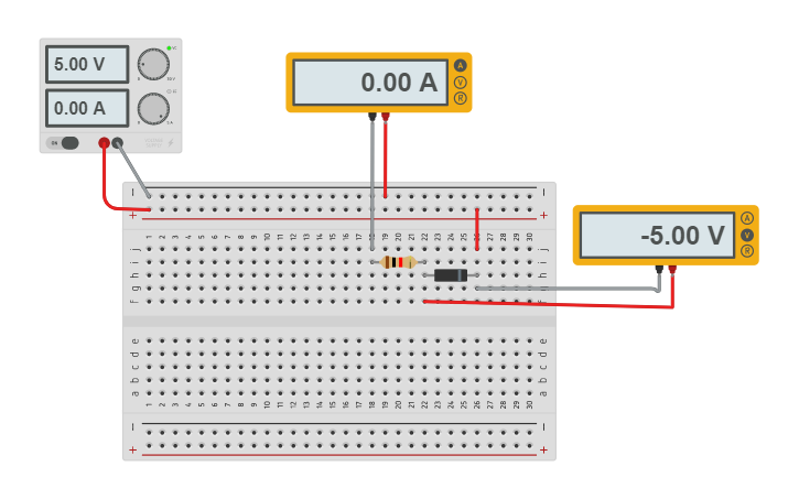 Circuit design Characteristics of a Diode | Tinkercad