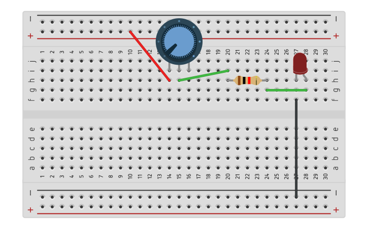 Circuit design practica 3 potenciometro - Tinkercad Circuit design practica 3 potenciometro - Tinkercad