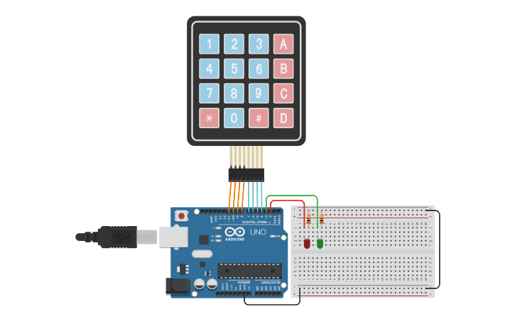 Circuit design Keypad - Example 2 | Tinkercad