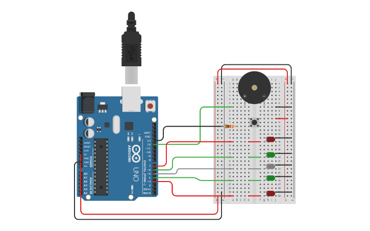 Circuit design Music Reactive LEDs - Tinkercad