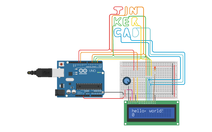 Circuit Design Arduino Lcd With Tinkercad Wires Tinkercad