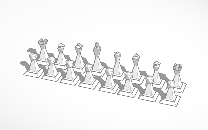 3D design Mini Chess Pieces - Tinkercad