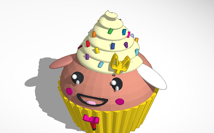 3D design CUTE BUNNY CUPCAKE | Tinkercad