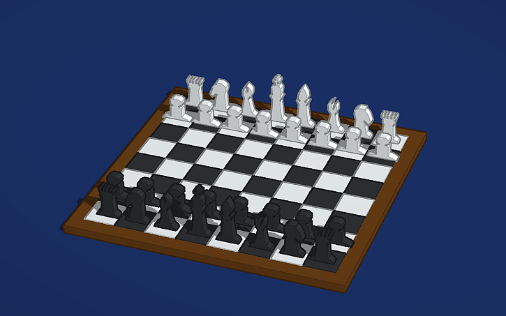 3D design Chess Game Made of Sketch Shape - Tinkercad