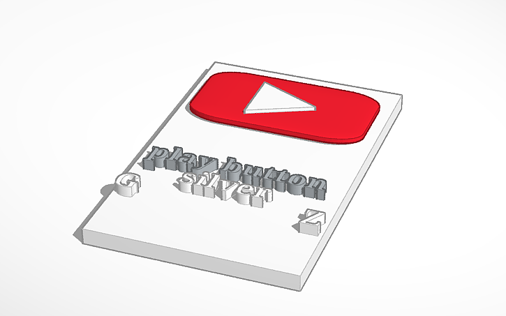 3D design silver play button - Tinkercad