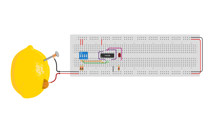 Circuit design OR con NAND - Tinkercad