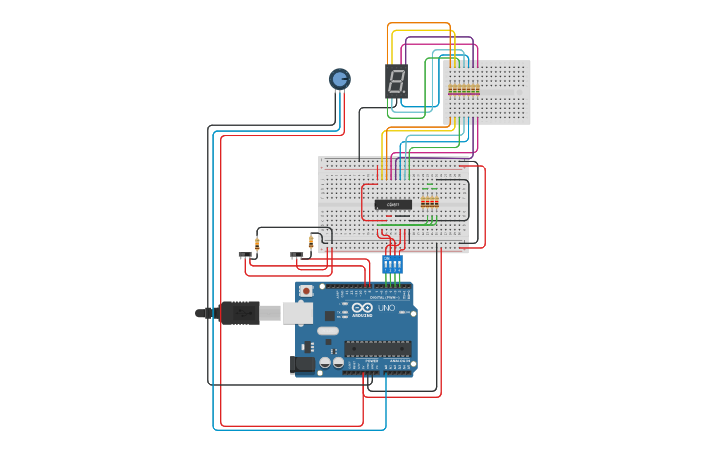 Circuit design LED 7 SEGMENT - Tinkercad