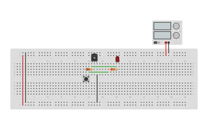 Circuit design Circuito con pulsador - Tinkercad