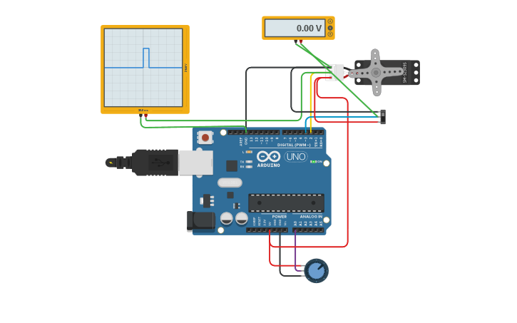 Circuit Design Servo Tester Tinkercad