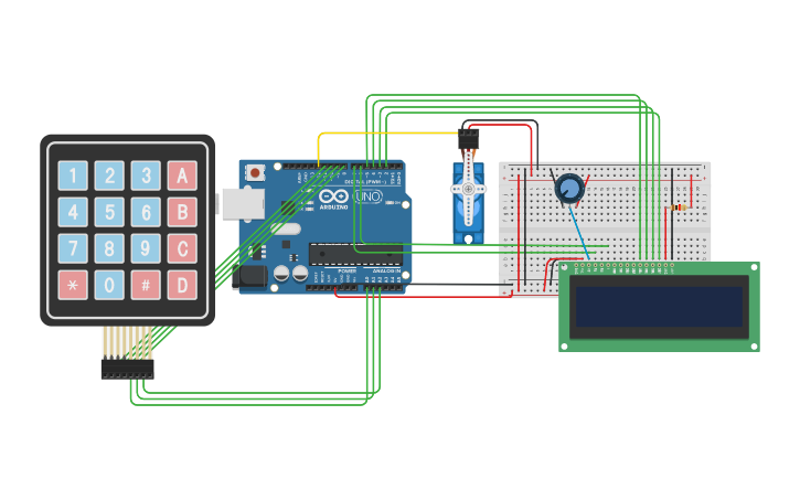 Circuit Design Password Door Lock Tinkercad