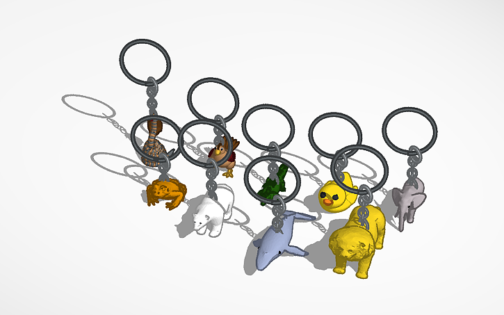 3D design animal key chains - Tinkercad