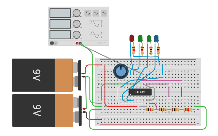 Circuit design Vumetro de LEDS LM339 IO20051 - Tinkercad