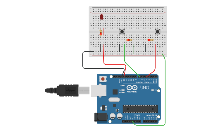 Circuit design Pull down- Pull down - Tinkercad