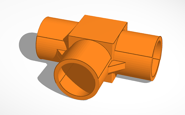 3D design .75" PVC Sch40 Straight T | Tinkercad