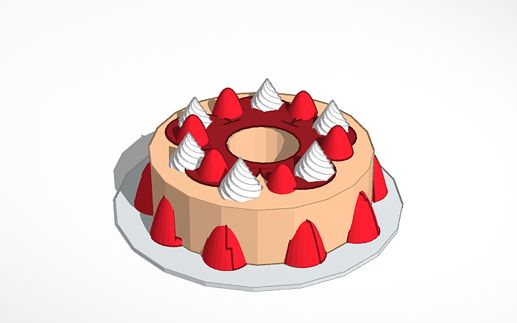 3D design Strawberry Shortcake | Tinkercad