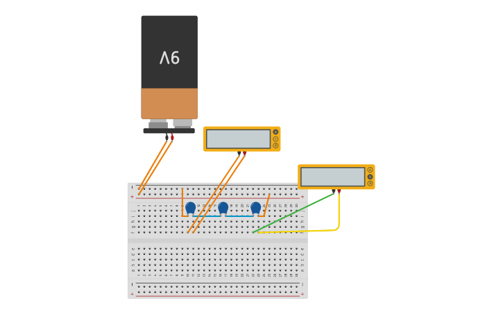 Circuit Design Rangkaian Seri Kapasitor Tinkercad