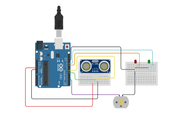 Circuit design circuito detector de obstáculos compuesto - Tinkercad
