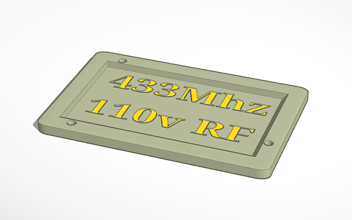 3D design 433Mhz 110v RELAY BACK - Tinkercad