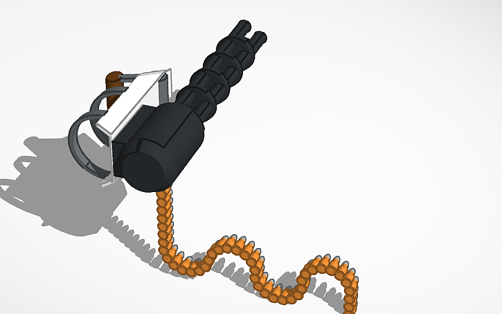 3D design DCM minigun gauntlet - Tinkercad