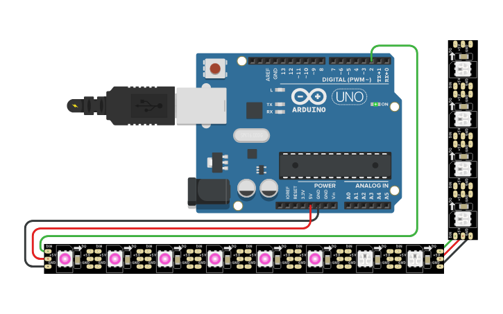 Circuit design Neopixel pattern | Tinkercad