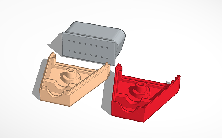 3D design OBDII Connector Shell - Tinkercad