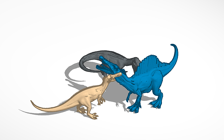 3D design Spinosaurus vs Suchomimus and Baryonyx - Tinkercad