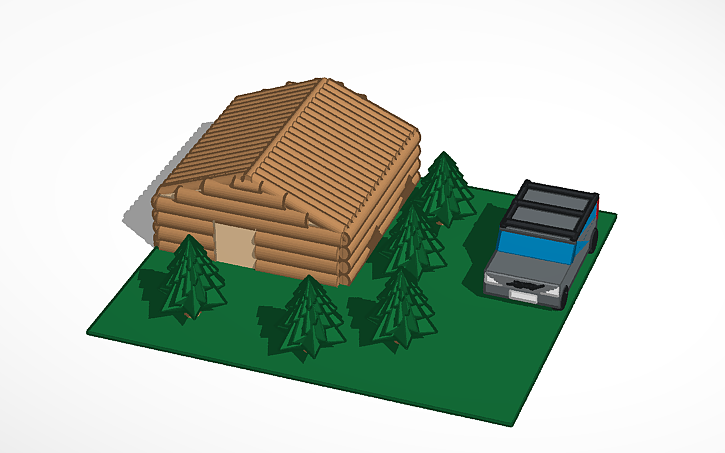 3D design Wooden house and APV Trip | Tinkercad