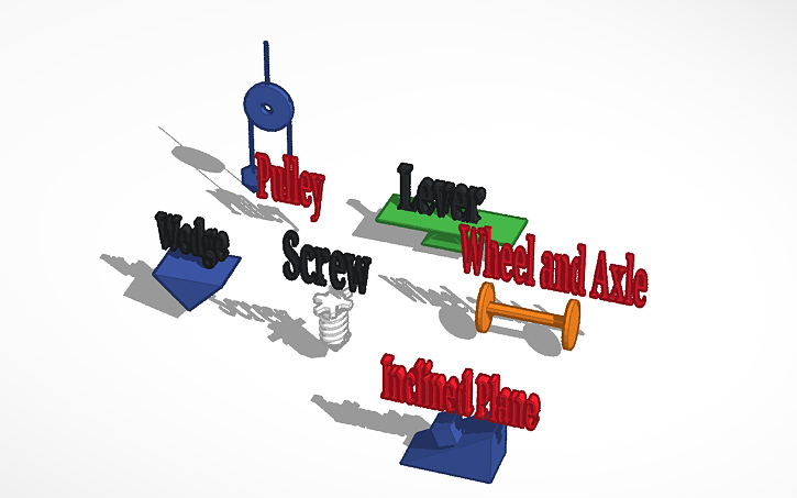 3D design Six Simple Machines - Tinkercad