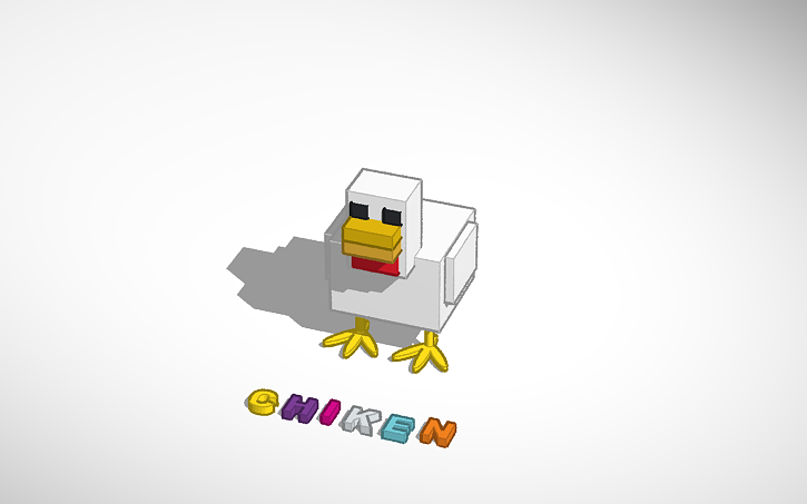 3D design MINECRAFT CHICKEN | Tinkercad
