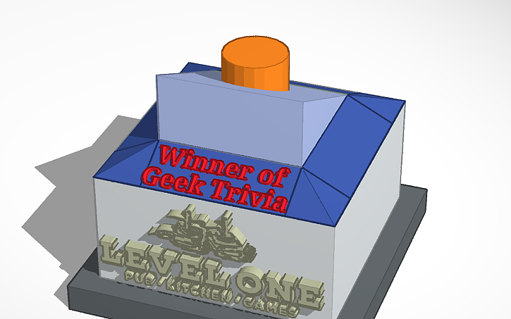 3D design Trivia Prize -- Trophy -- Mk2 - Tinkercad