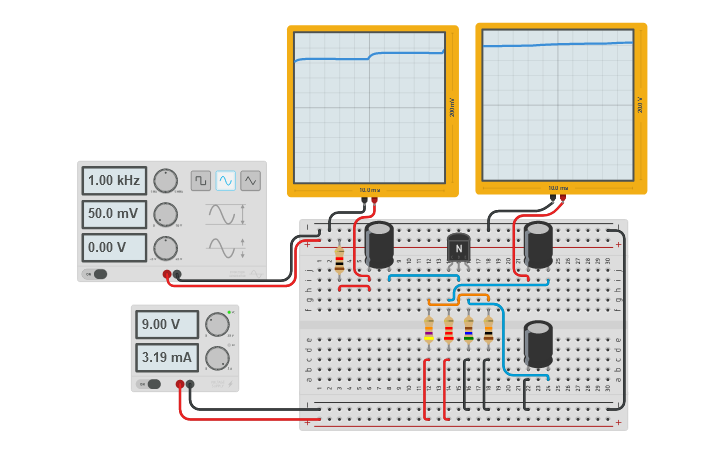 Circuit design Frequency Response - Tinkercad